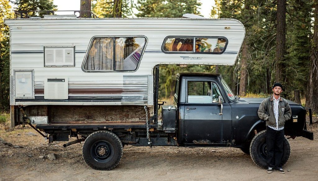 1964 Ford F-250 Ranger 4×4 Pickup with Del Rey Sky Lounge Camper Body ...